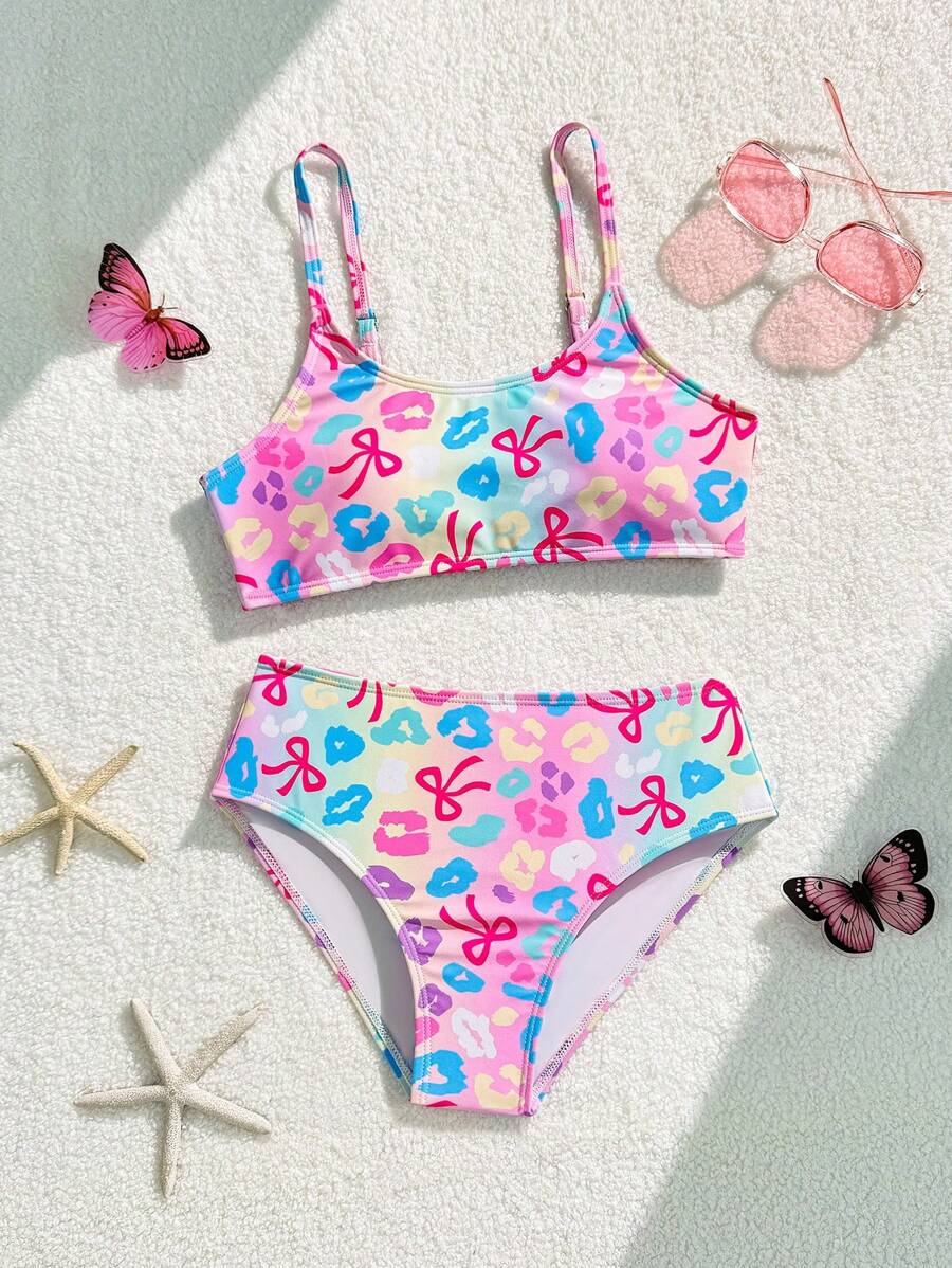 SHEIN Tween Girls Butterfly Pattern Swimsuit Young Girls Sets Bikini ...