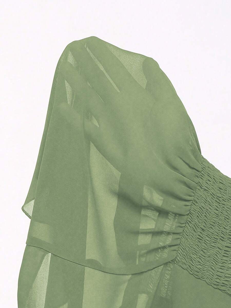 Elamini Resin Round Hoop Design Semi-Sheer Bohemian Halter Top | SHEIN USA