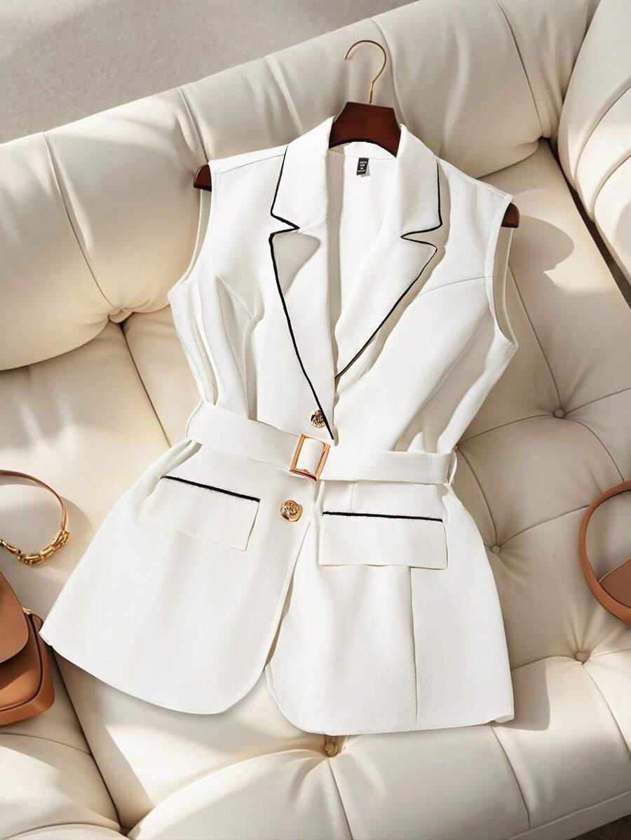Regalyn Plus Size Women Business Casual Stylish White Suit Graduation ...