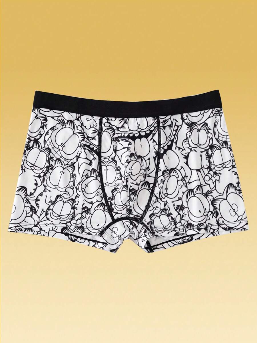 GARFIELD | SHEIN 1pc Men's Black & White Cute Cartoon Cat Print ...