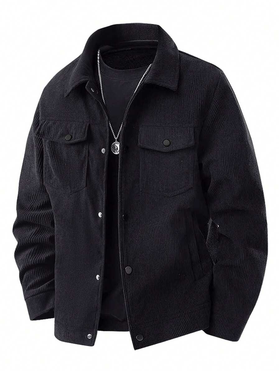 Manfinity Homme Men's Solid Color Long Sleeve Single-Breasted Casual ...