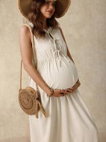 Boho Mama Elegant White Summer Maternity Pregnant Dress,Sleeveless ...