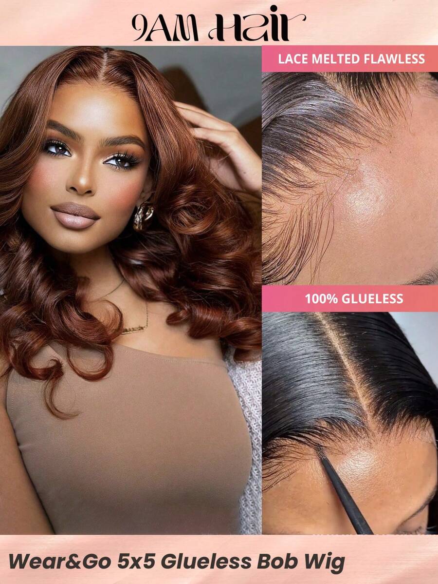 Pelucas Bob De Rizos De Barril De Encaje Rojo Marrón Cobrizo # 33 Onda ...