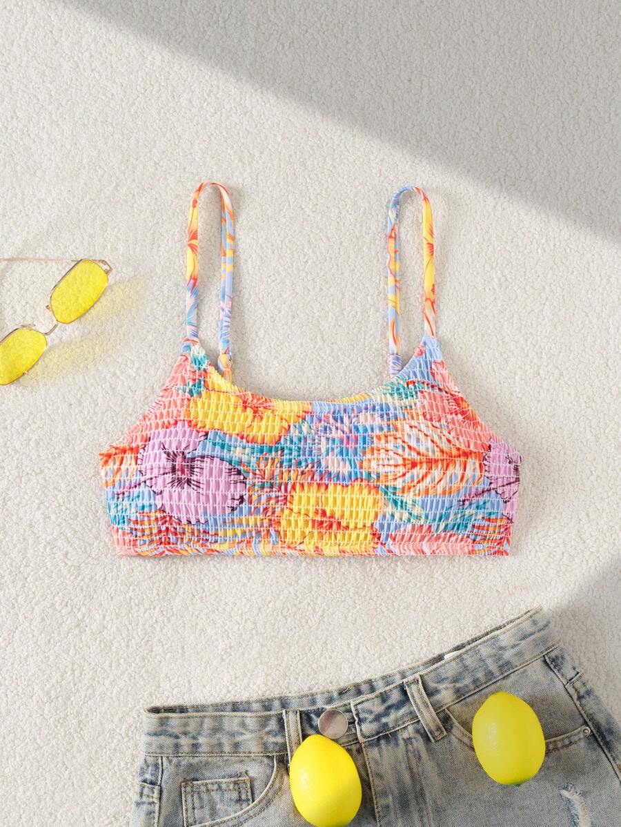 Swim Mod Floral Print Tankini Swimsuit Top, Pattern Randomly Printed ...