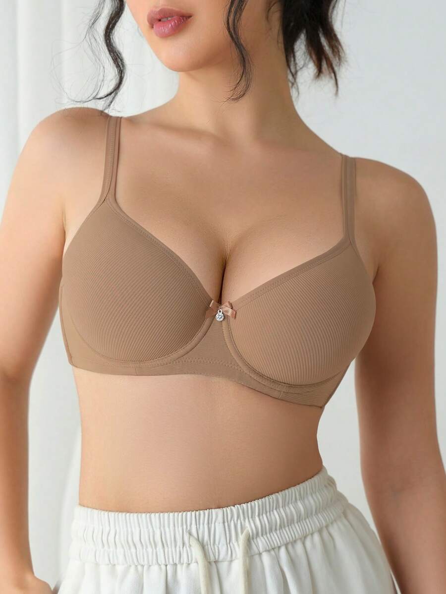 DesireSculpt 1pc Women's Simple Solid Color Underwire Bra | SHEIN USA