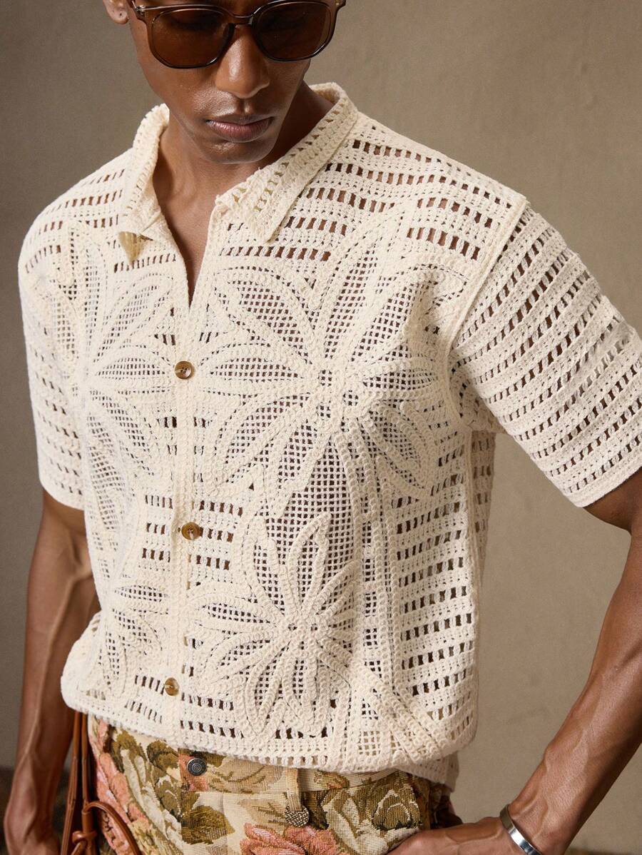 AKNOTIC Top de Malha Casual Solta de Manga Curta com Padrão de Árvore ...