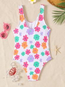 Tween Girl Floral Print Halter Bikini Top, Casual Beach Vacation Sweet ...