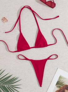 Swim SXY Conjunto de bikini de triángulo micro con anudado sexy, nuevo ...