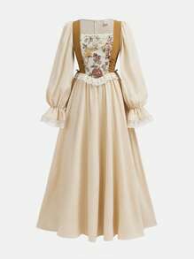 SHEIN Serisse Kids Vestido elegante largo con mangas abullonadas ...