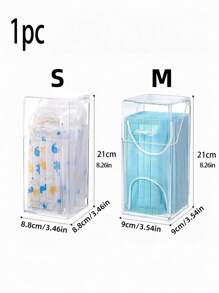 SHEIN 1pc Clear Face Cover Storage Box, Multifunction Desk Organization ...