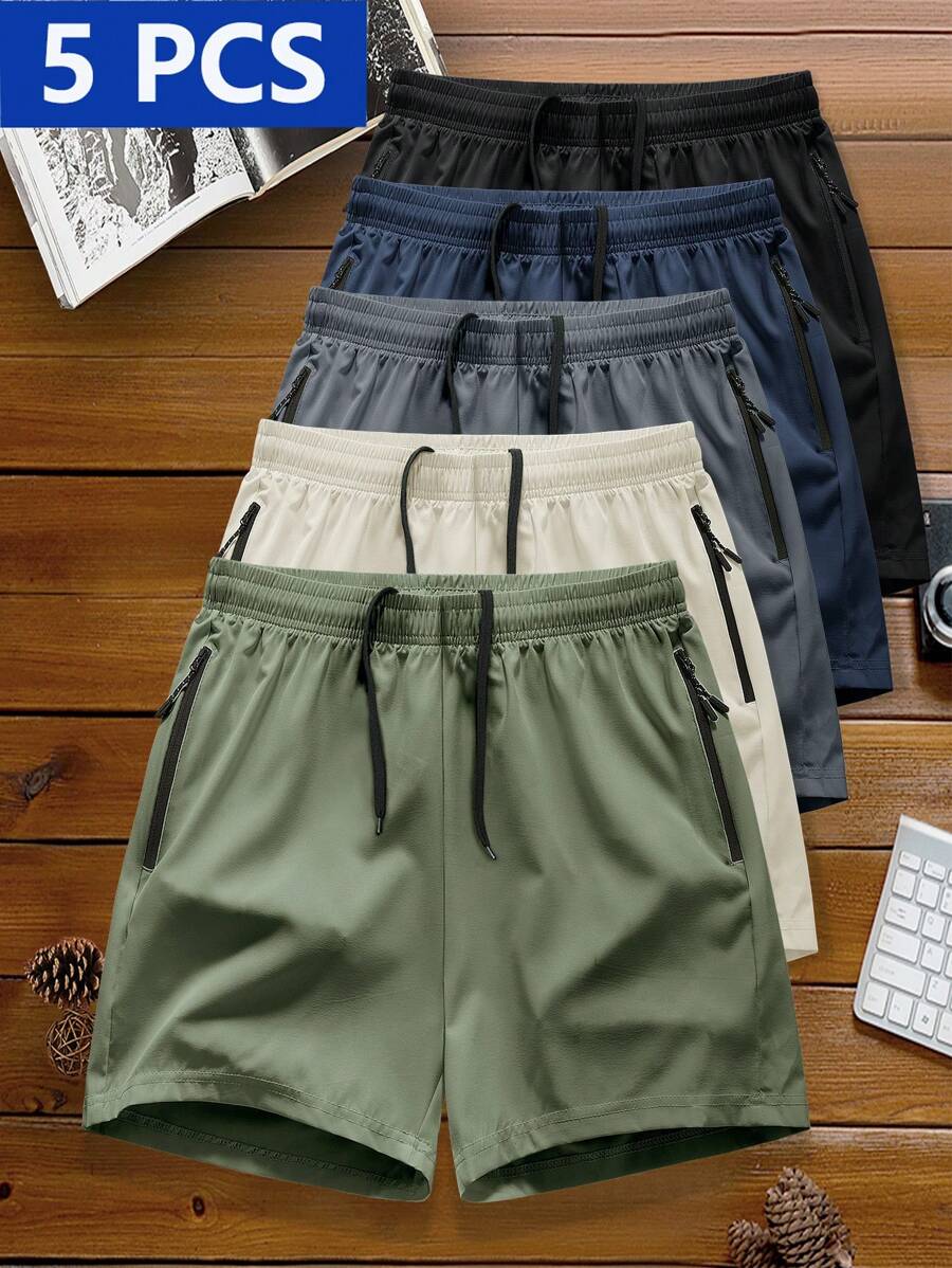 Manfinity Homme 5pcs/Set Men's Spring Summer Sports Shorts And Casual ...