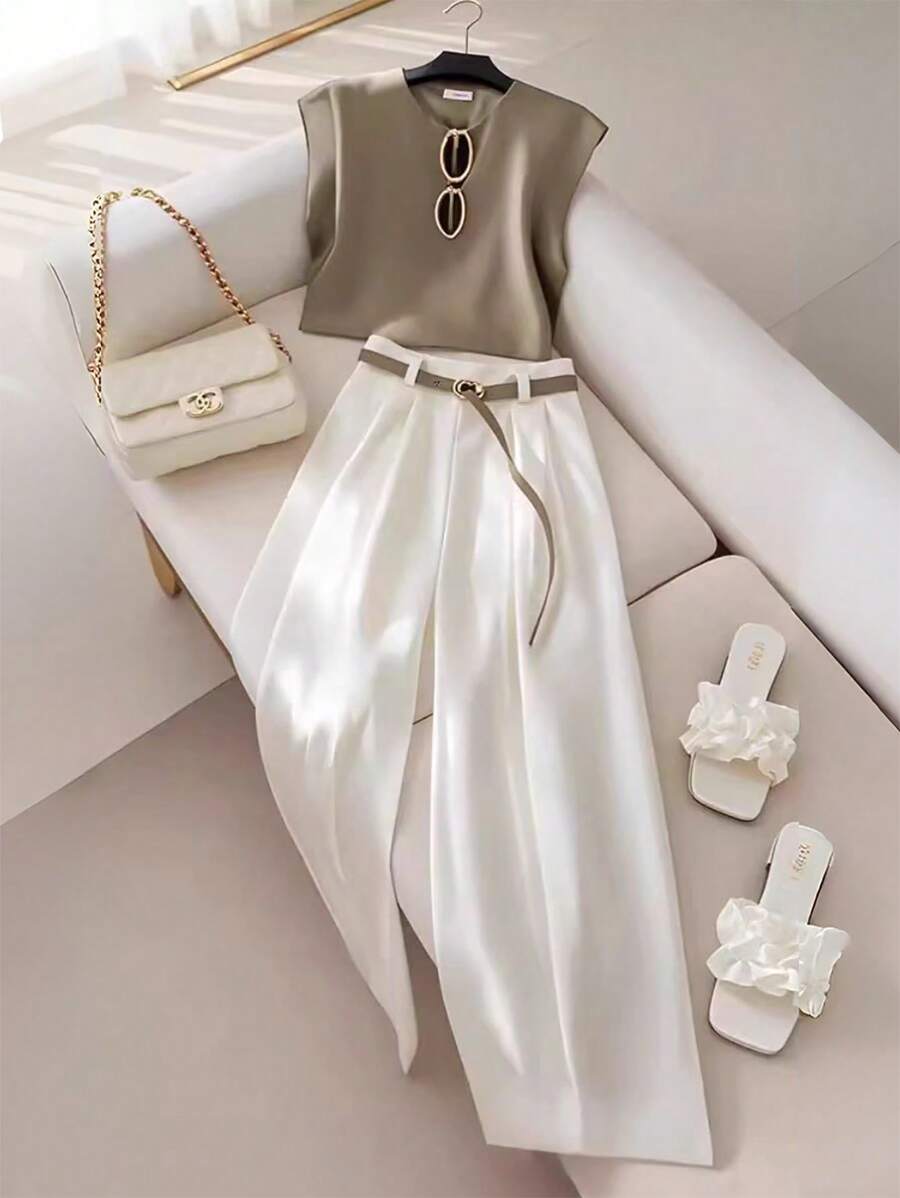 GlowEve Women's Casual & Office Plain Wide Leg Pants Fall Cloth For ...