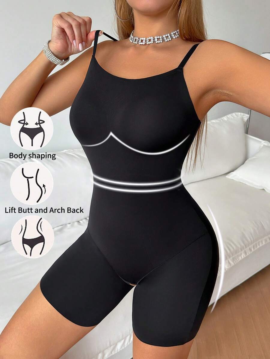 SHEIN Women Solid Color Jumpsuit, Form-Fitting Sleeveless | SHEIN USA