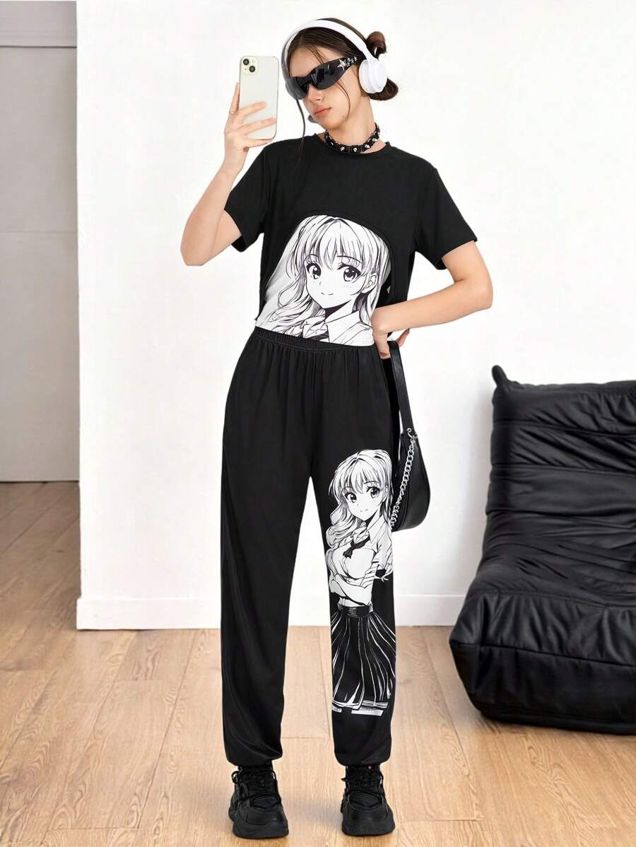 SHEIN Explorewe 3 Piece Cartoon & Anime Character Style Set For Teen ...
