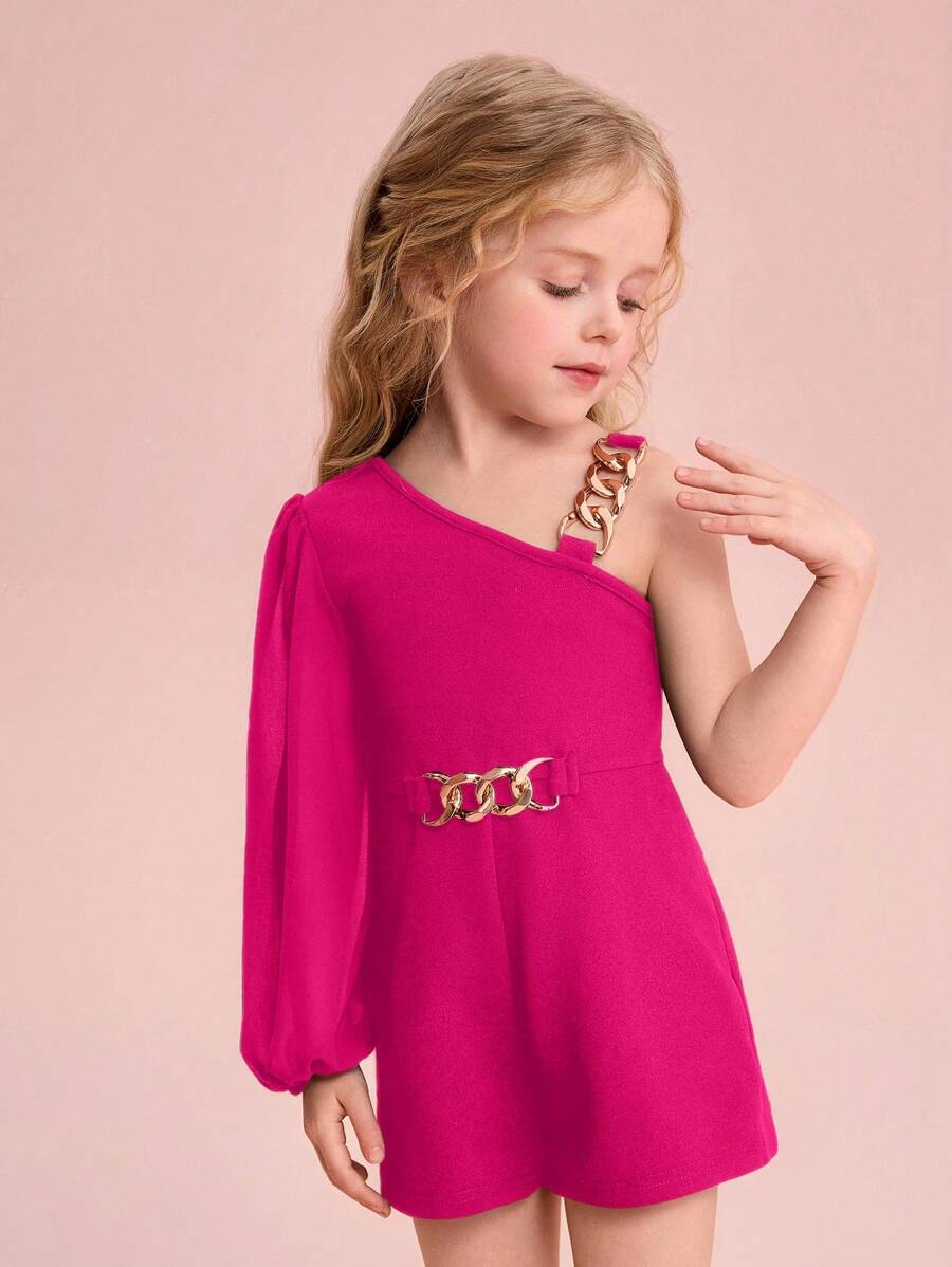 Conjunto de una pieza sin mangas ajustado de unicolor tejido para niña ...