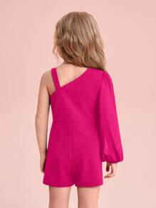 Conjunto de una pieza sin mangas ajustado de unicolor tejido para niña ...