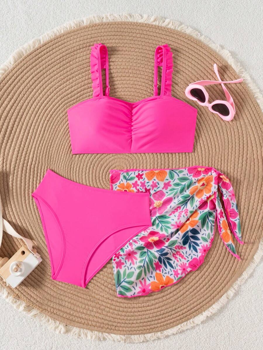 Conjunto de 3 piezas de burkini de vacaciones para playa para niñas ...