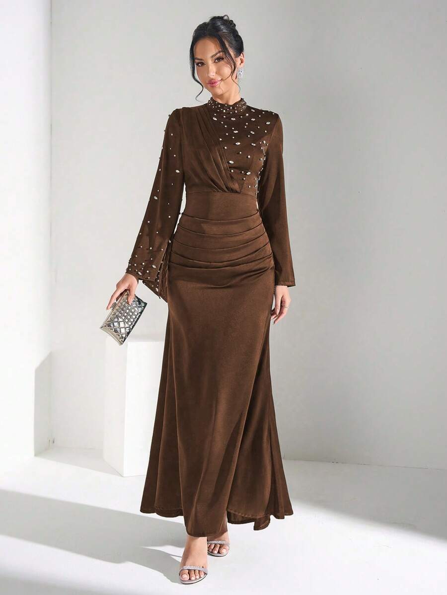 Coutiva Luxury Evening Gown, Party Dress With Crystal Embellished ...