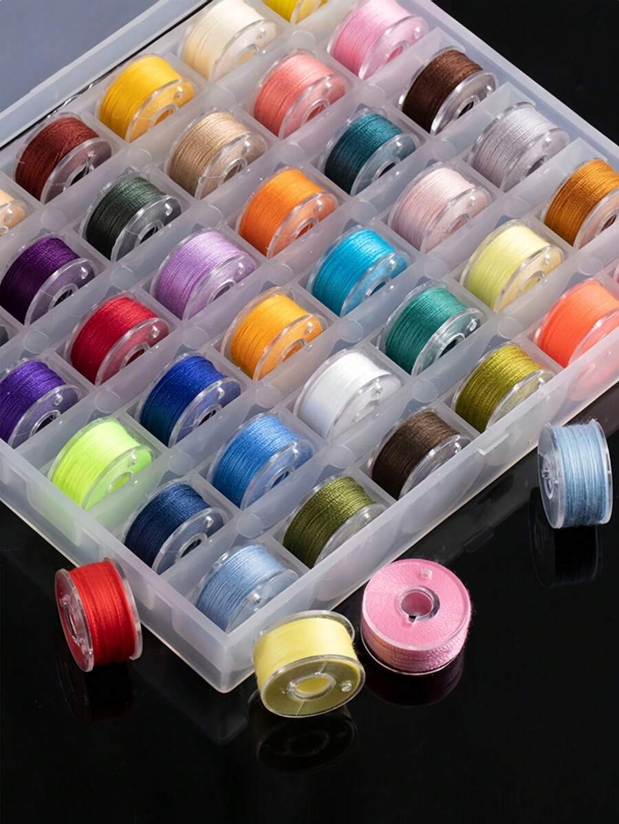 36pcs Bobbin Threads Kit With Box, Various Colors Fine And Strong 402 ...