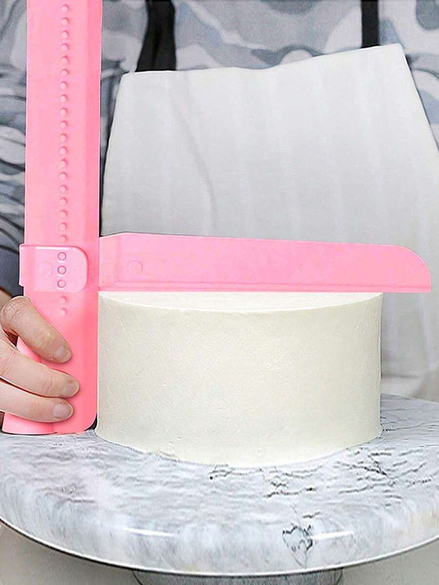 SHEIN Plastic Adjustable Height Cake Smoother, Butter Scraper, Baking Tool For Smoothing Cake ...