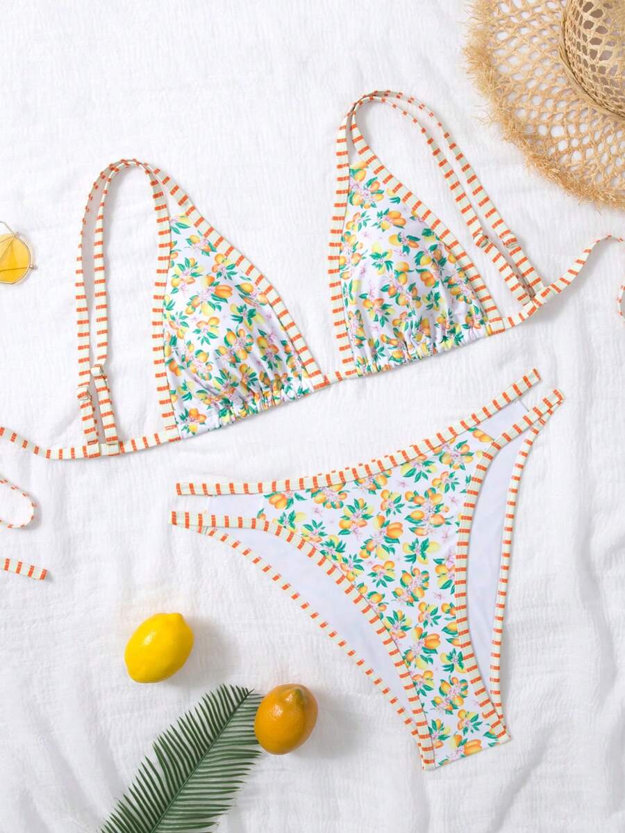 Swim Mod Set de bikini con parte superior y Bottom con estampado ...
