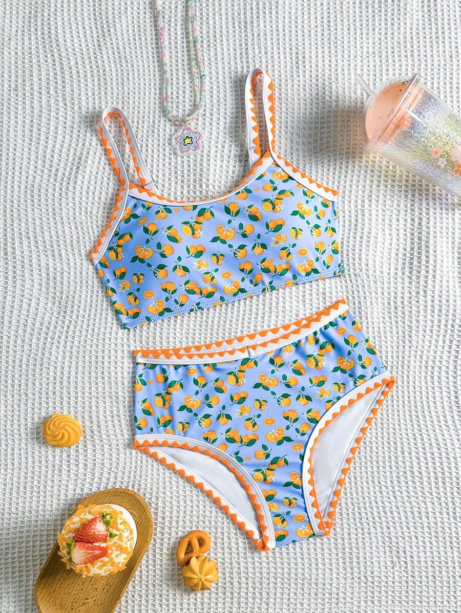 Tween Girl 2 Pieces Fruit Trim Bikini Set Young Girl Summer Outfits ...