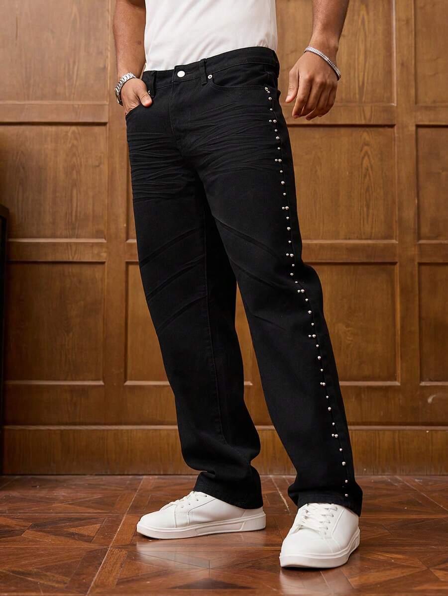 RivetRise Men's Pocket Rivet Design Straight Leg Western Cowboy Style ...