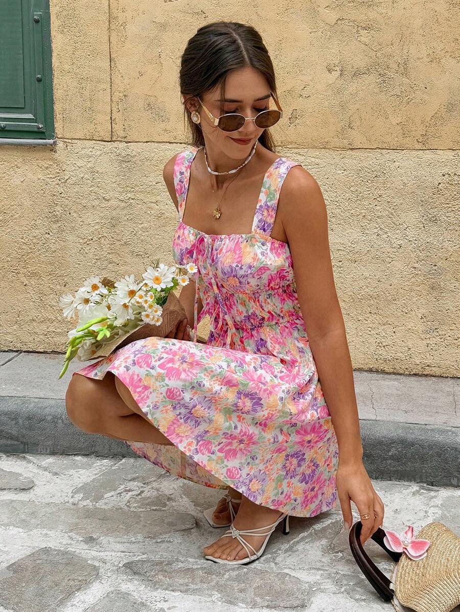 SHEIN Frenchy Women Fashion Short Casual Floral Print Dress, Suitable ...