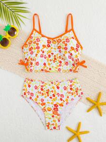 2pcs/Set Tween Girl Two Pieces Swimsuit,Cute White Summer Beach ...