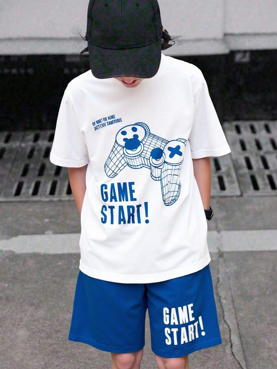 SHEIN 2pcs Kids Tween Boys Casual Versatile Comfortable Video Game ...