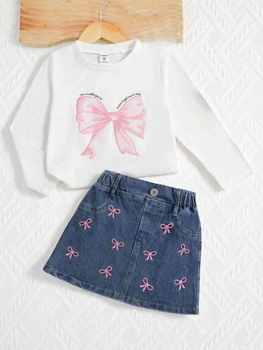 SHEIN Conjunto estilo coreano para menina primavera/outono - Top de ...
