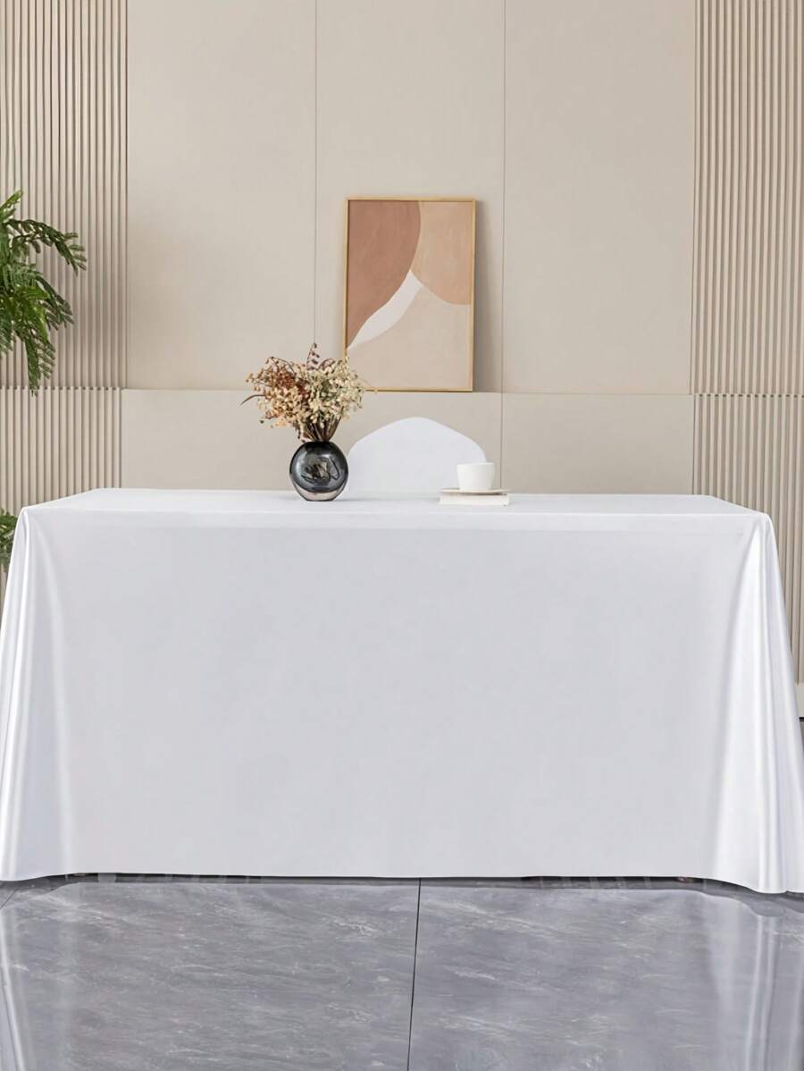 SHEIN 1pc Elegant Rectangular Satin Tablecloth – Smooth, Washable ...