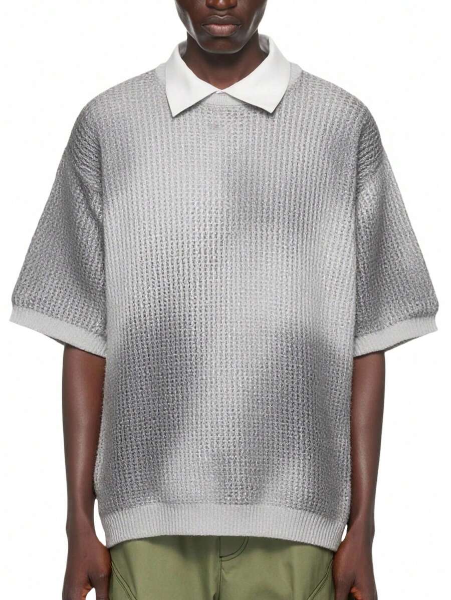 Manfinity Hypemode Men's Crop Fit Hollow Out Knitted Street Wear Color ...