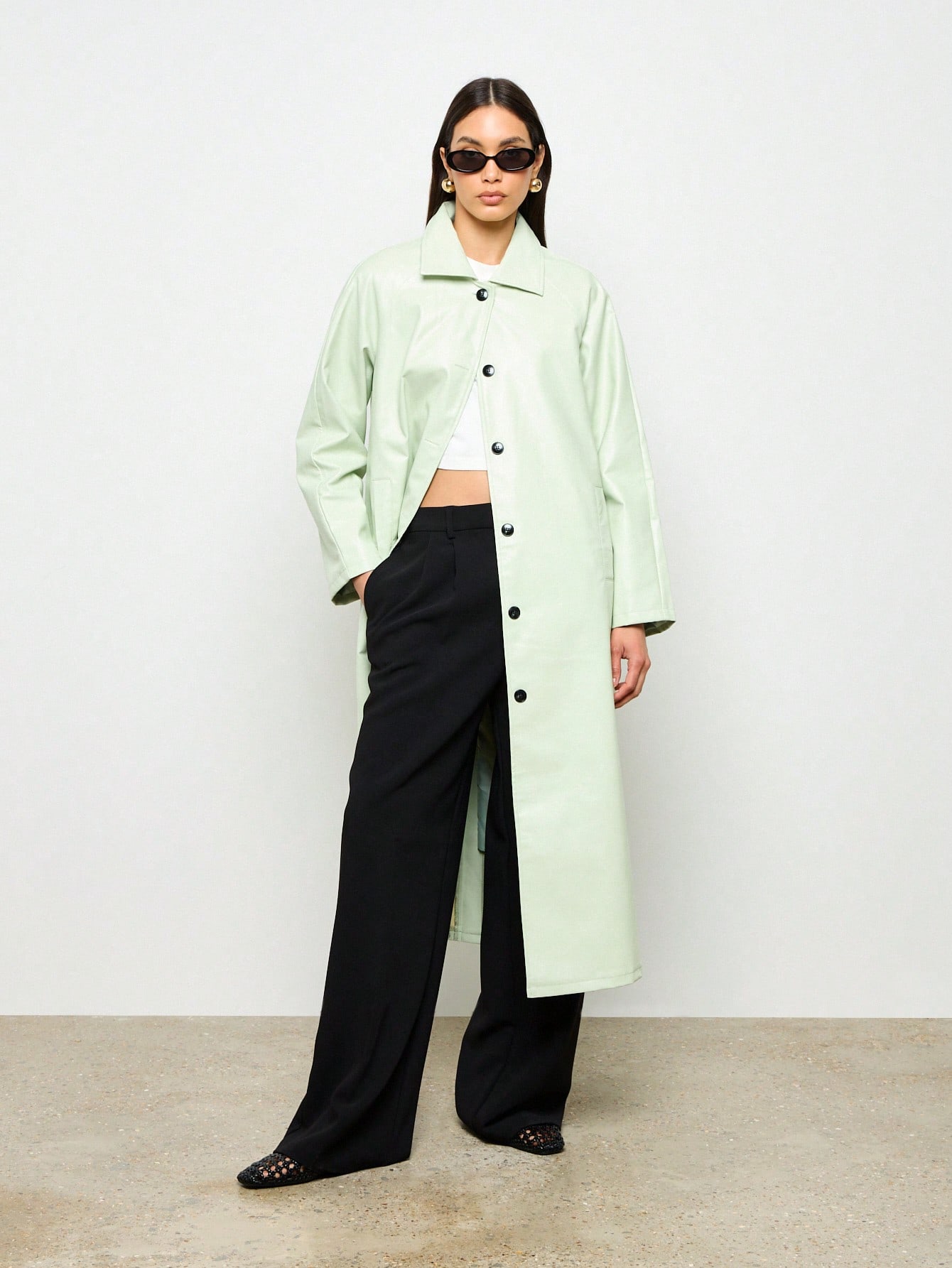 AiiRZ PU Long Trench Coat Spring Autumn Lightweight Waterproof High ...