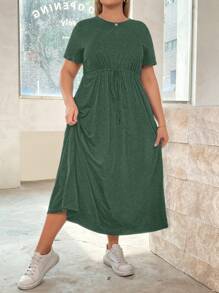 SHEIN Essnce Plus Size Women's New Summer Fashion Casual Solid Color ...