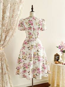 Vintamour ชุดเดรสปาร์ตี้ Jacquard สไตล์วินเทจหรูหราสำหรับผู้หญิง ชุดเด ...