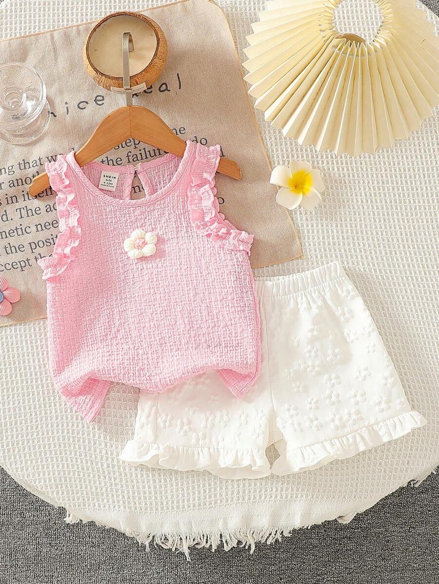 SHEIN Vintaside Kids Baby Girls' Adorable Jacquard Vest And Jacquard ...