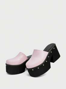 Sugerpunk 11cm Super High Heel Platform Closed Toe Mules, Fashionable ...