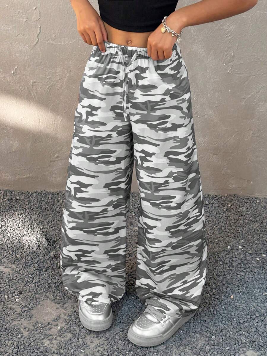 Coolane Kids بناطيل مزققة طويلة سترايت مباشرة واسعة مع رسوم بطبعات ...