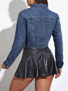 Women Single-Breasted Casual Versatile Denim Jacket, Long Sleeve ...