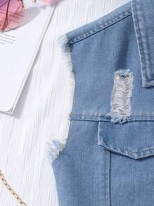 2pcs Outfit For Tween Girls Black Knit Tank Dress With Frilled Edges ...