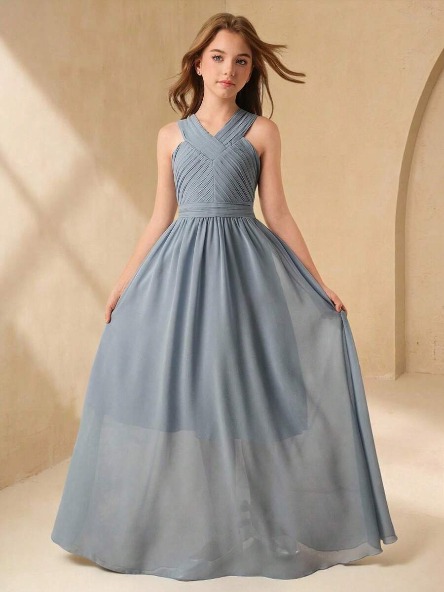 Vestido de Dama de Honra Elegante para Meninas Pré-Adolescentes ...