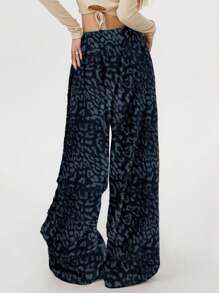 Rina Fox Damen Hose mit weitem Schnitt, leopardenprint, wärmeisoliert ...