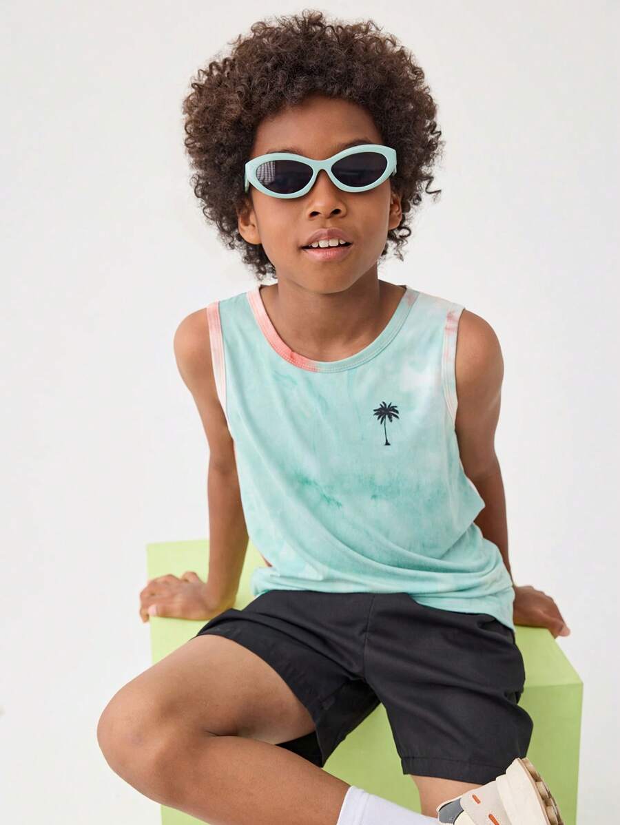 Leap Crew Leap Crew Tween Boy Tie Dye Palm Tree Print Tank Top for Sale ...