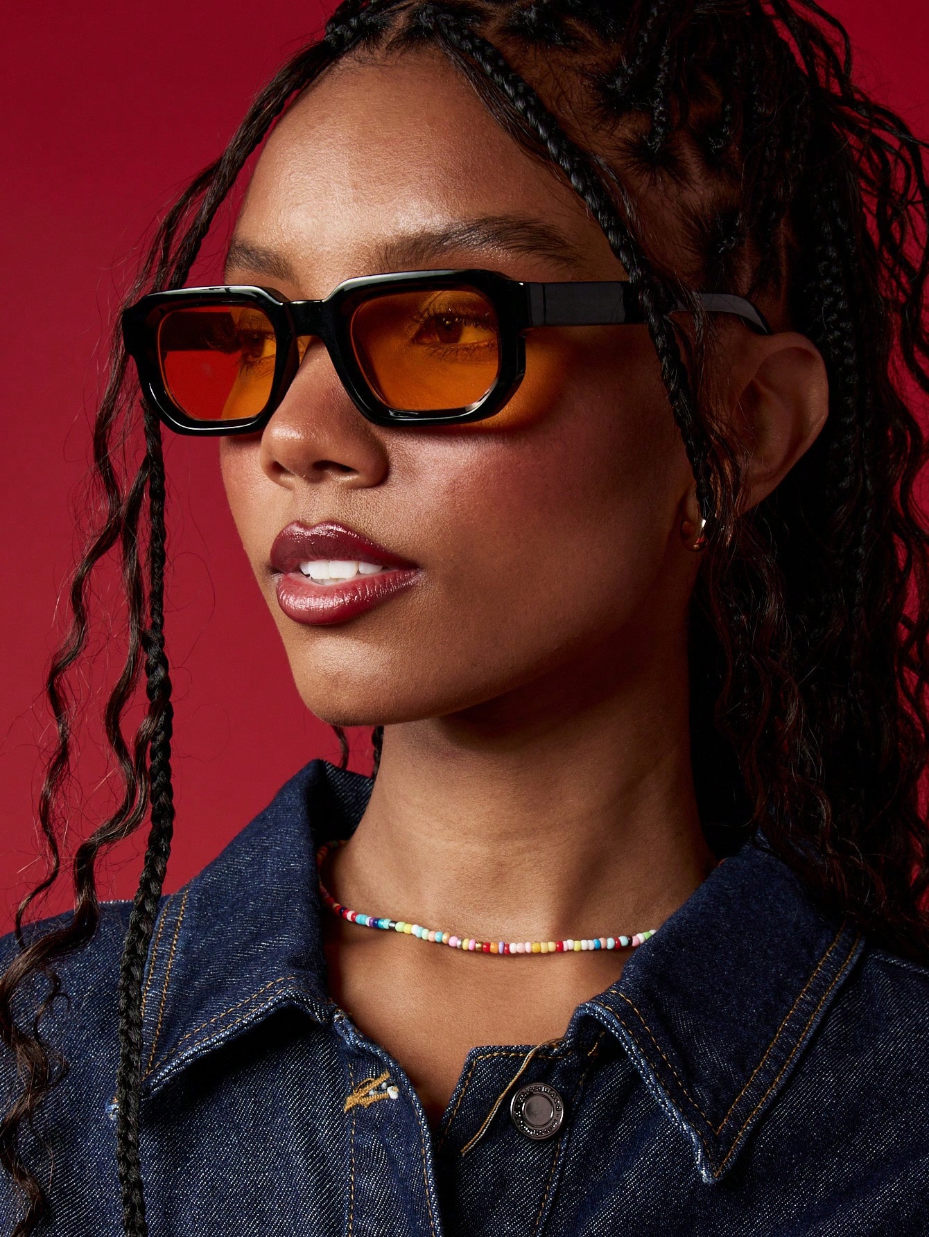 MISSGUIDED Modern Fashion Glasses With Square Frame And Chunky Tinted ...
