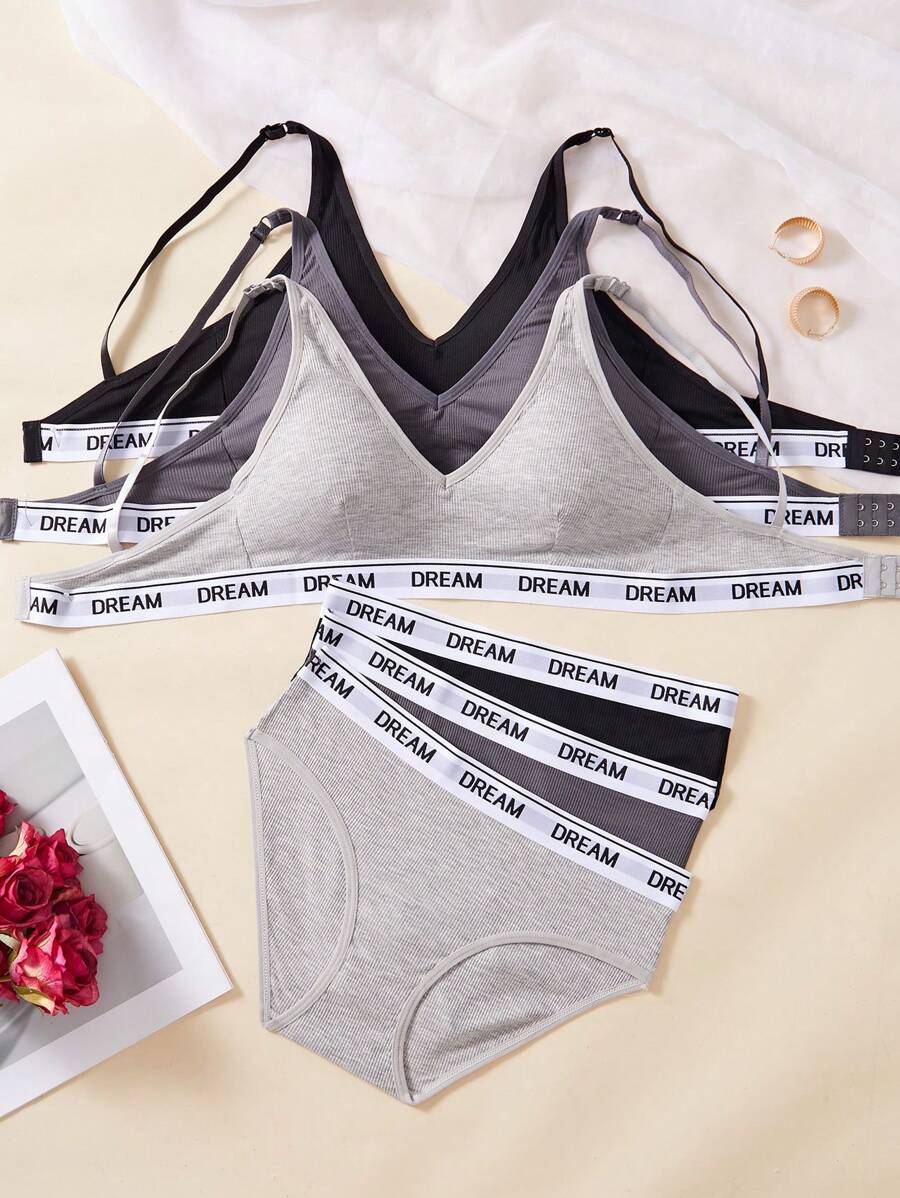 SHEIN 6pcs Women's Fashion Casual Sports Bras & Underwear Set for Sale ...
