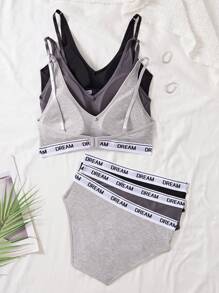 SHEIN 6pcs Women's Fashion Casual Sports Bras & Underwear Set for Sale ...