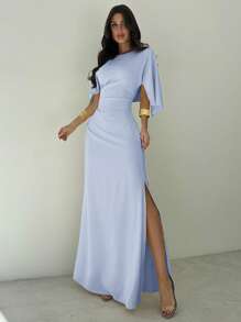 Firerie Vestido formal elegante amarelo para festa de verão, vestido ...