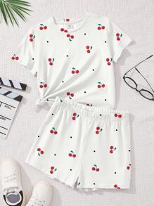 Emery Rose Kids Emery Rose Kids Conjunto Casual de Blusa de Manga Curta ...