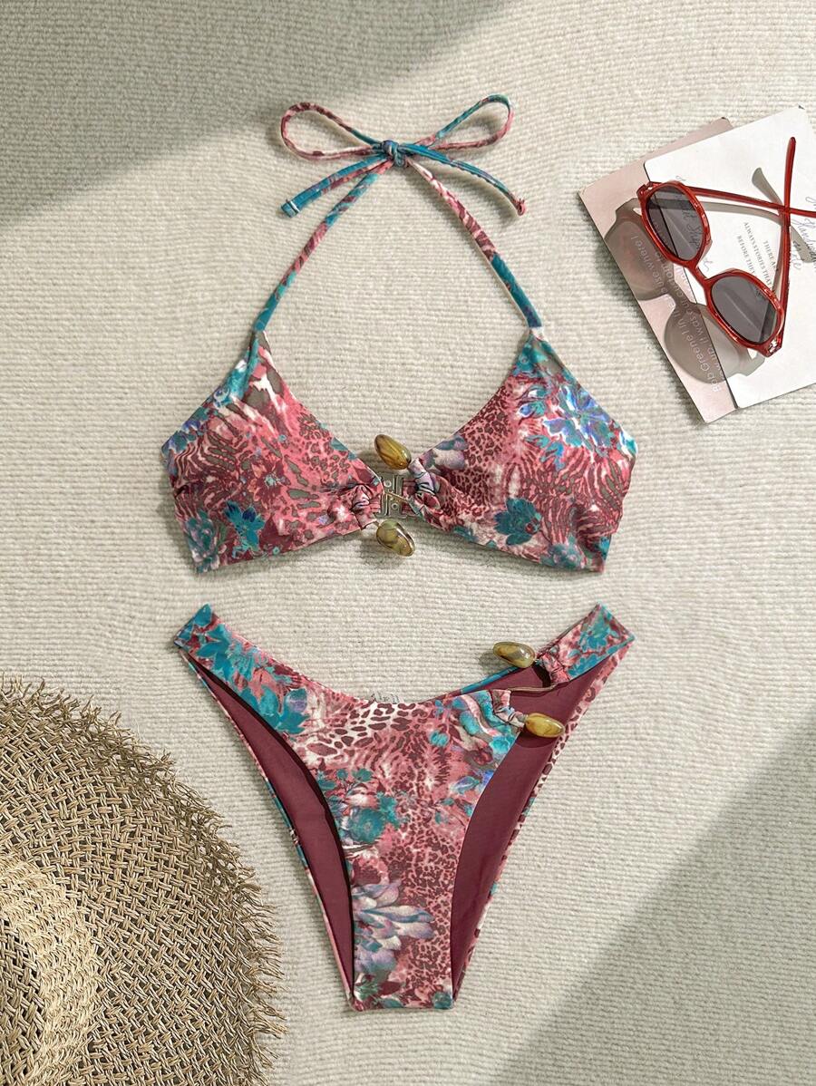 Soleia Women Leopard & Floral Print Swimsuit, Vacation & Beach | SHEIN USA